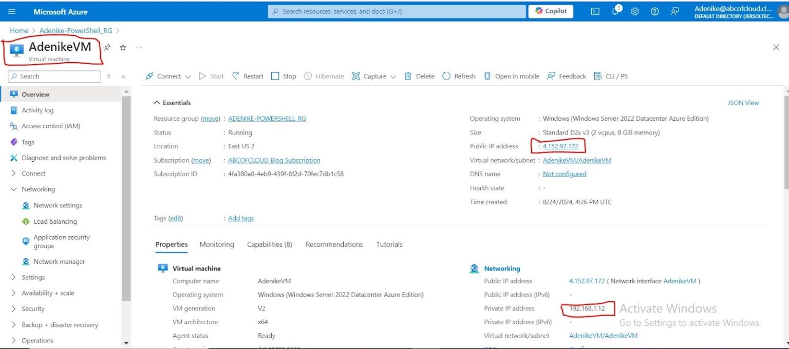 Creating VM with static IP on Azure using PowerShell – TechWithNikki